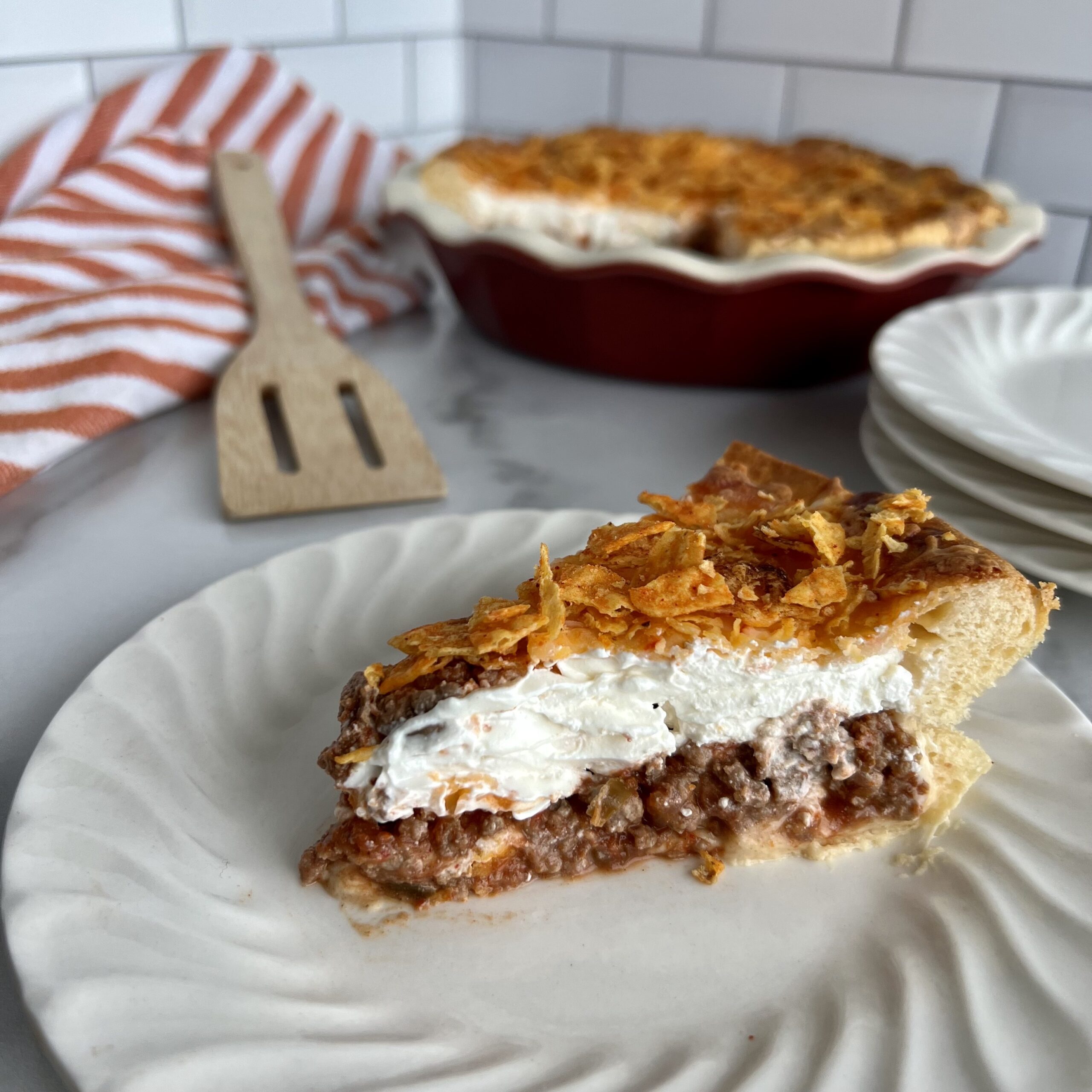 Hearty and Crunchy Taco Pie - Just Jill