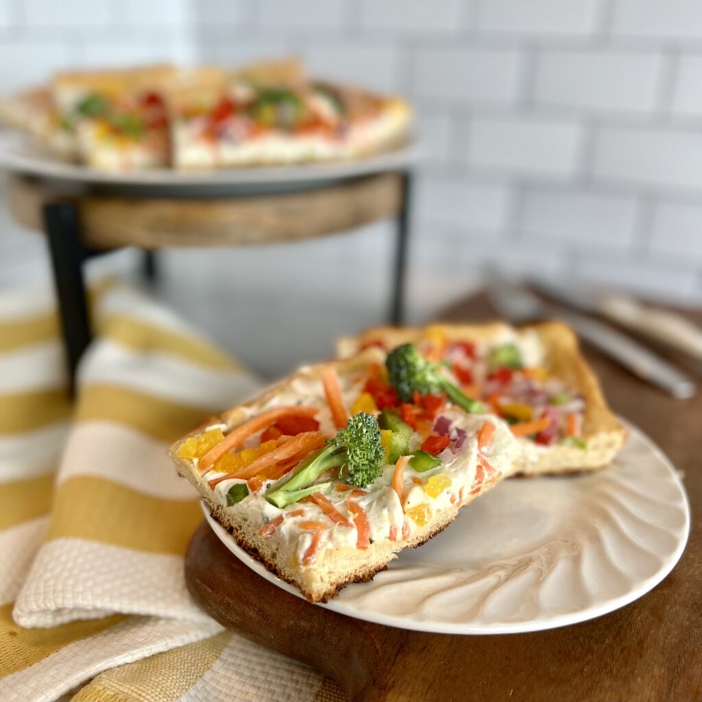 Throwback Veggie and Ranch Cold Pizza - Just Jill