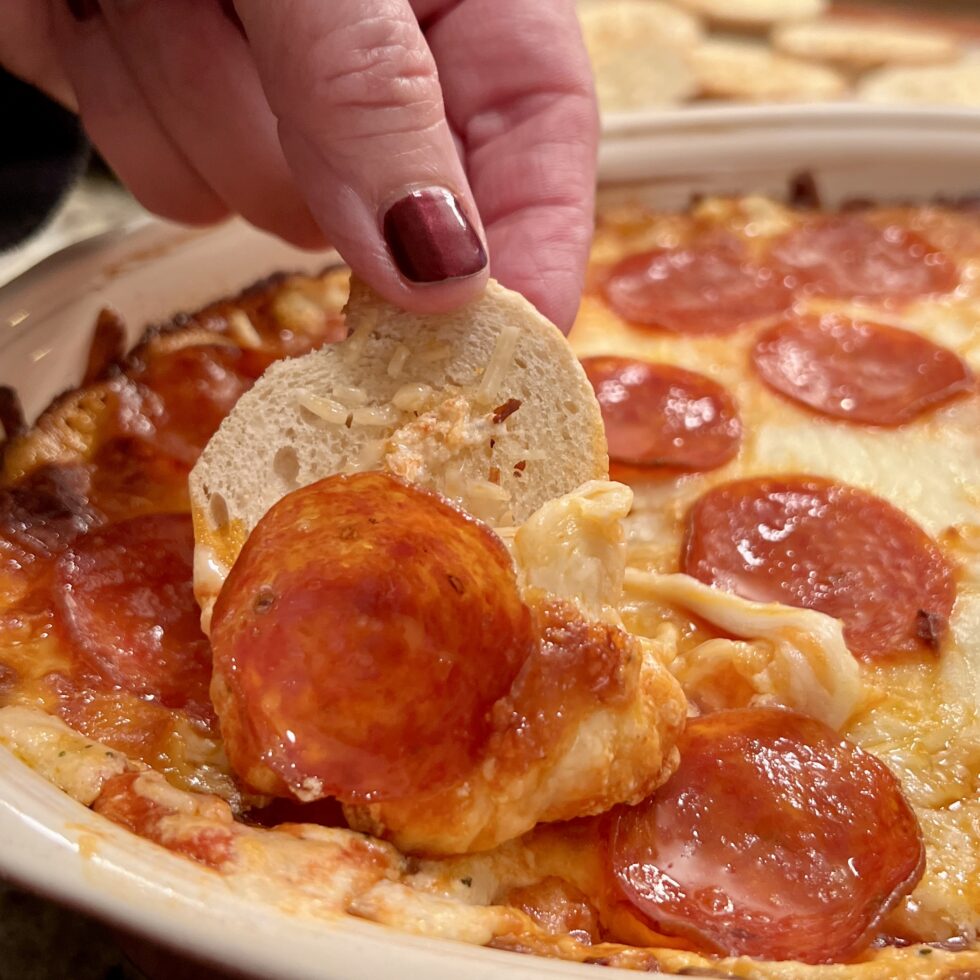 Easy Pepperoni Pizza Dip - Just Jill