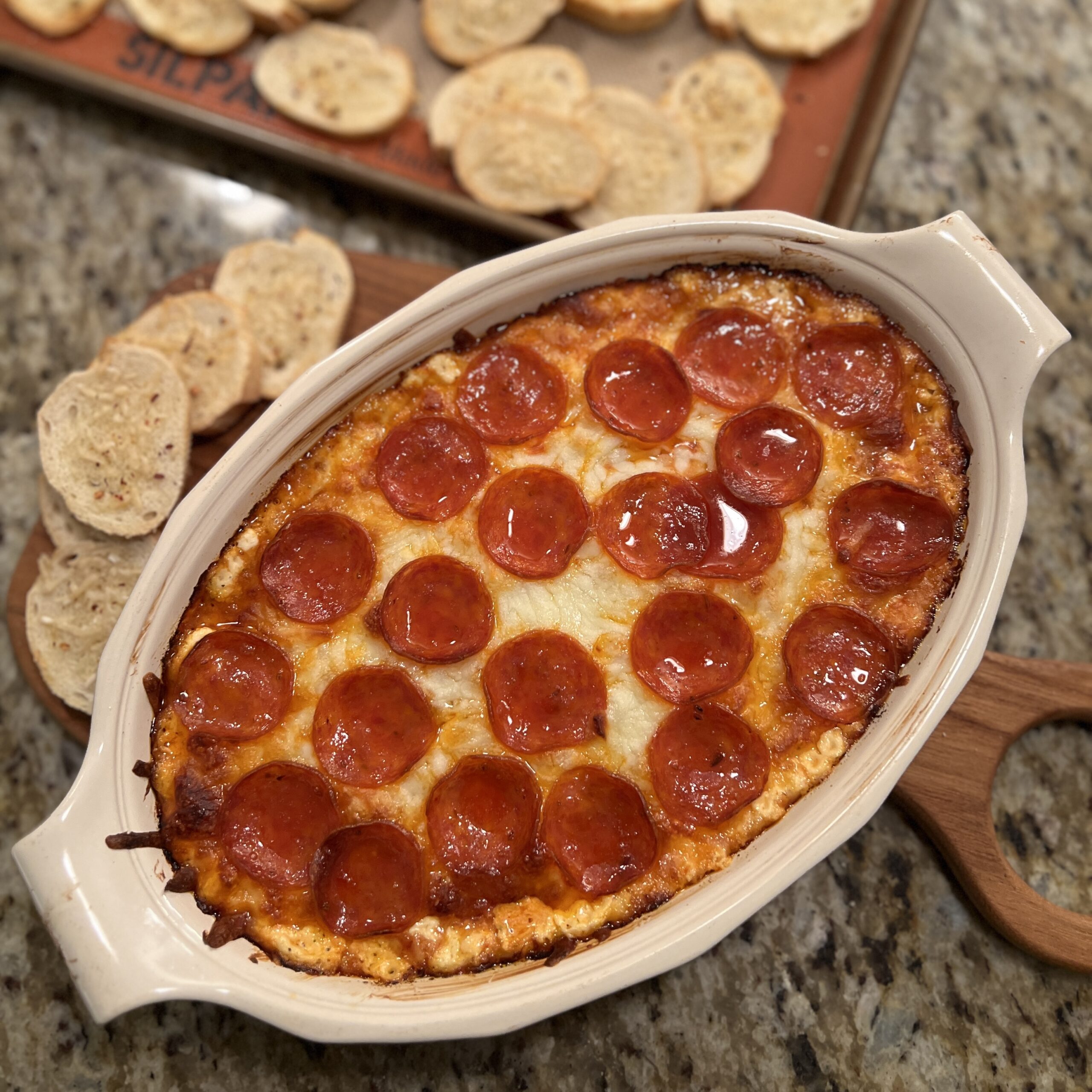 Easy Pepperoni Pizza Dip - Just Jill