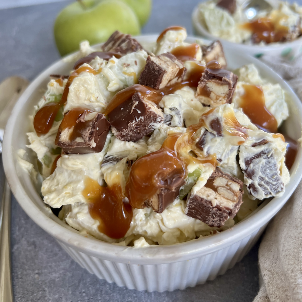 Candy Bar Apple Salad — An Easy Dessert Made with Snickers